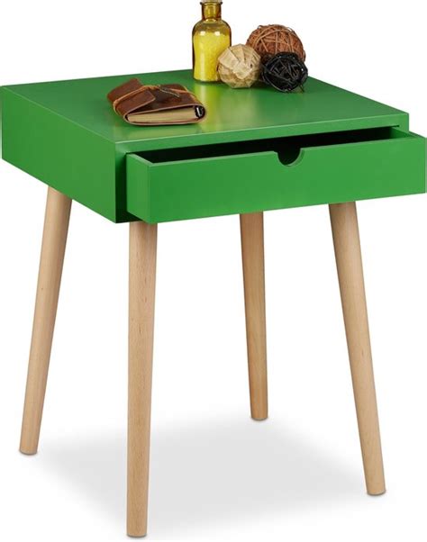 Relaxdays Nachtkastje Met Lade Bijzettafel Hout 40 X 40