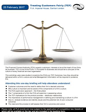 Fillable Online Treating Customers Fairly TCF Fax Email Print PdfFiller