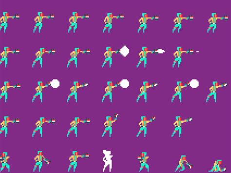 Make An Animated Sprite Sheet Of A Pixel Art Character Upwork