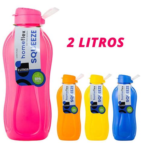 Garrafa Agua Squeeze 2 Litros Grande Color Academia Esporte Shopee Brasil