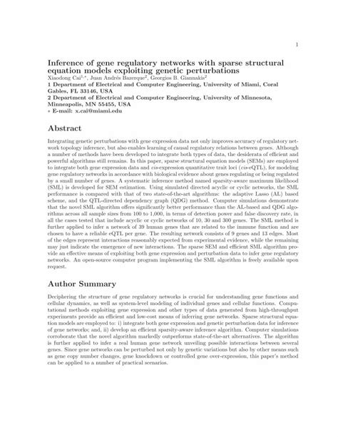 pdf inferenceof generegulatory networks with sparsestructural · deciphering the structure