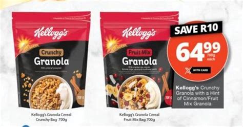 Kellogg S Crunchy Granola With A Hint Of Cinnamon Fruit Mix Granola