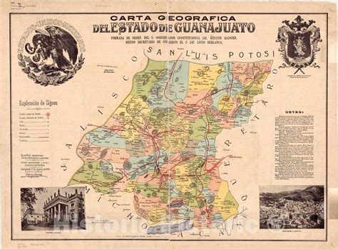 Buy Historic Pictoric Guanajuato Mexico Carta Geografica Del