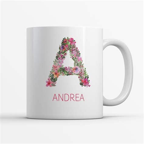 Taza Personalizada Inicial Flores Recuerdos Baby
