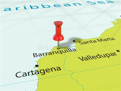 Percevejo No Mapa De Barranquilla Ilustração Stock Ilustração de