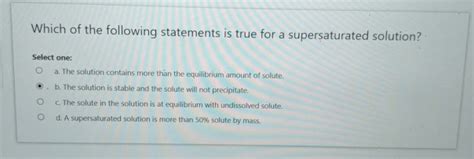 solved hich of the following statements is true for a
