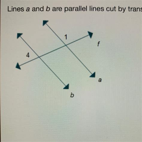 lines a and b are parallel lines cut by transversal f if m