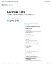 Leverage Ratio Formula And Calculator Step By Step Pdf Leverage