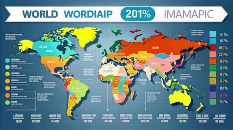 Un Mapa Del Mundo Con La Palabra Mundo Escrita En Rojo Imagen Premium