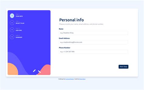 Frontend Mentor Responsive Multi Step Form Using Bootstrap And Js