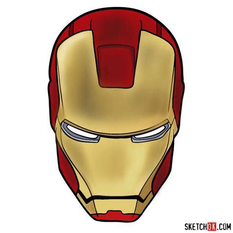 How To Draw An Iron Man Mask Sketchok Easy Drawing Guides