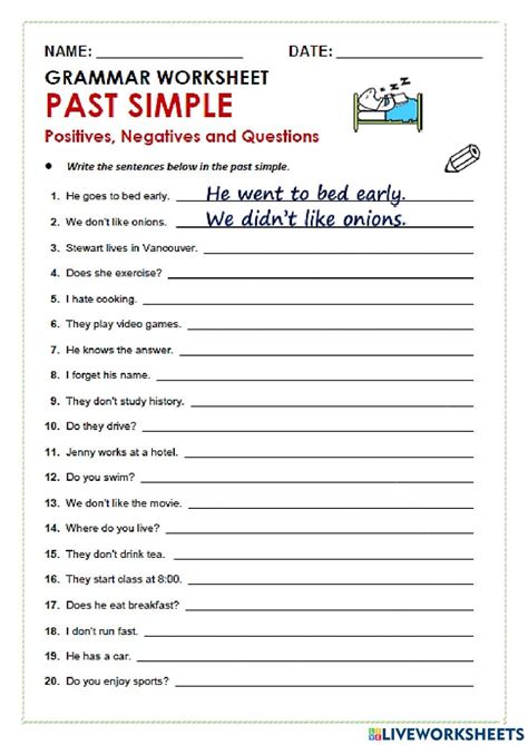Past Tenses Interactive Activity For Grade 8 You Can Do The Exercises