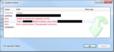 Svn TortoiseSVN Returning Error Running Context The Parameter Is