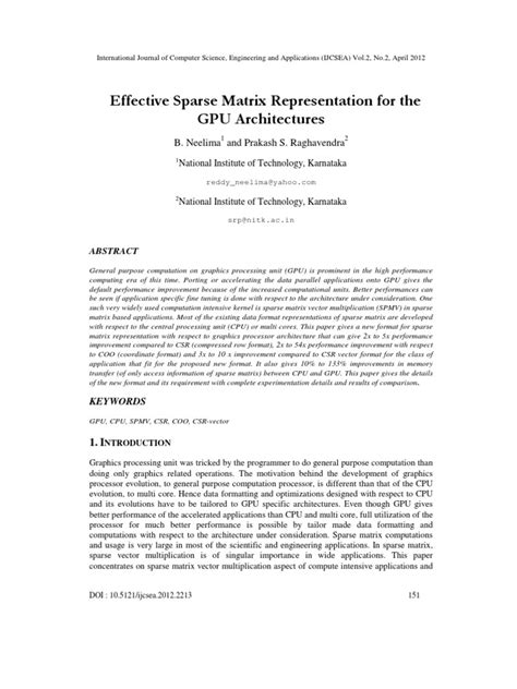 pdf effective sparse matrix representation for the gpu architectures dokumen tips