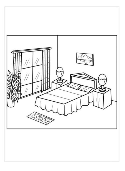 Dormitorio Limpio Para Colorear Imprimir E Dibujar ColoringOnly