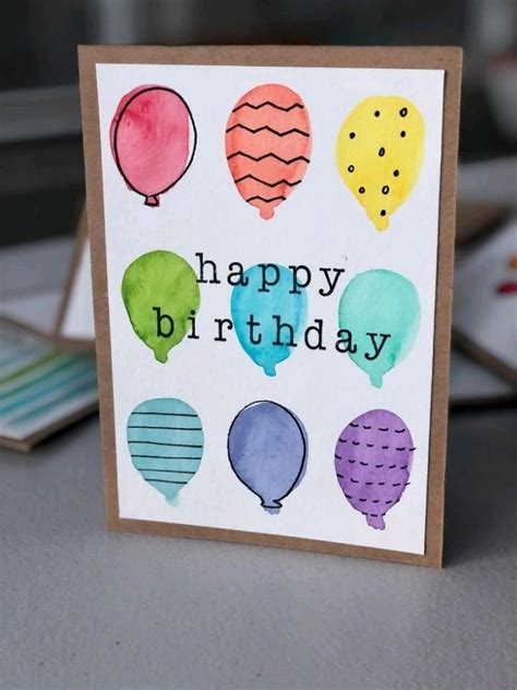Easy And Cute Birthday Cards Watercolor Birthday Cards Birthday Card