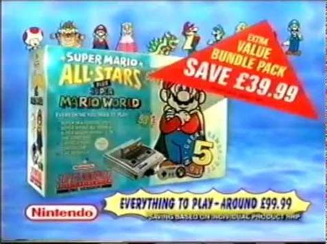 Super Mario All Stars World Bundle SNES Nintendo 1996 UK TV Ad