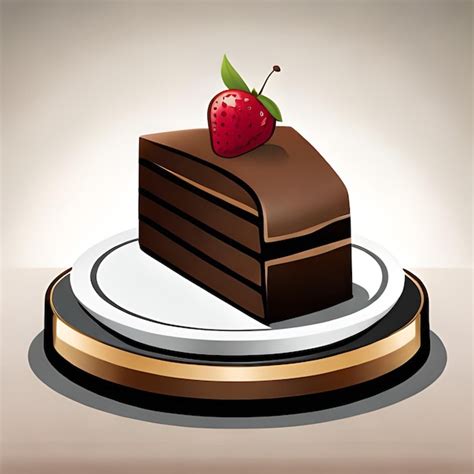 Un Trozo De Pastel Con Una Fresa Encima Vector Premium
