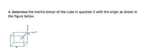 solved 4 determine the inertia tensor of the cube in