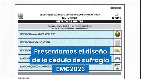 Dise O De La C Dula De Sufragio Para Las Elecciones Municipales