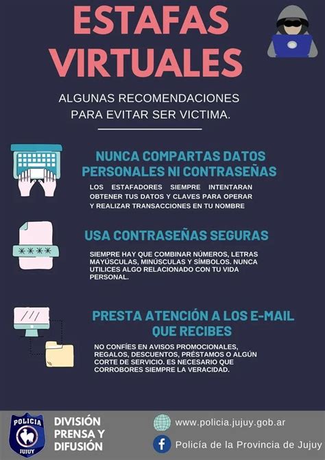 CONSEJOS PARA EVITAR ESTAFAS VIRTUALES Policia De La Provincia