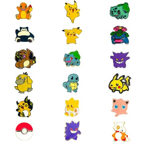POKEMON PIN BADGES Pikachu Gengar Snorlax Eevee Squirtle More UK