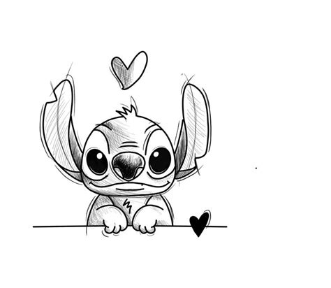 A Drawing Of A Baby Stitcher Sitting On Top Of A Table With A Heart