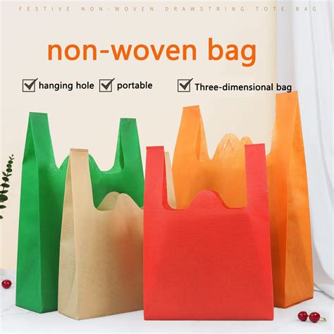10 50 Pcs Sando Eco Bag 5 Sizes Non Woven Vest Tote Bag Shopping Take