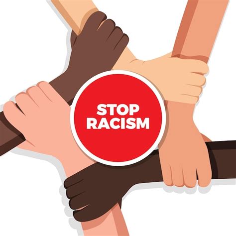 Detener El Racismo Con Manos De Diferentes Etnias Vector Gratis
