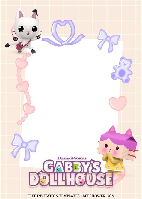 Awesome Gabby Dollhouse Canva Birthday Invitation For Your Daughter