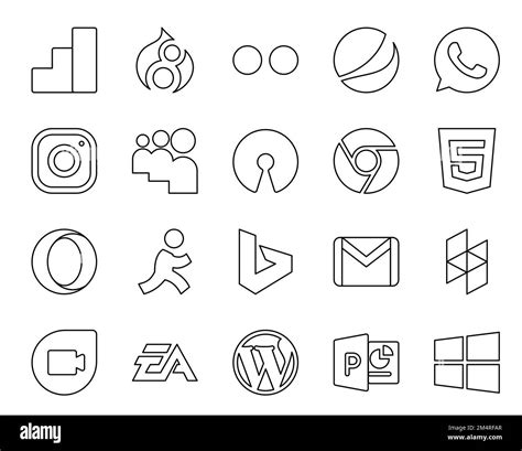 20 Social Media Icon Pack Including Google Duo Mail Chrome Email