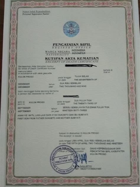 JASA PENGURUSAN AKTA KEMATIAN TERMURAH DI KULON PROGO SB FLASH SERVICES