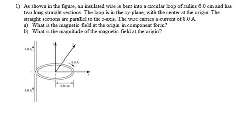 as shown in the figure an insulated wire is bent into circular loop of radius cm and has two