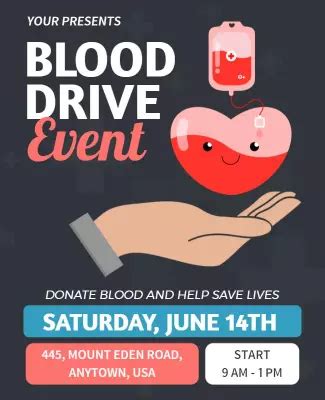 Free Blood Drive Flyer Templates PhotoADKing