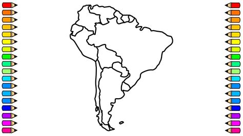 Cómo dibujar Mapa de Sudamérica Dibuja y Colorea el Mapa de América