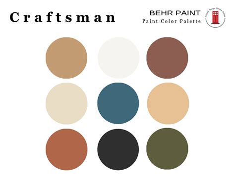 Craftsman Behr Paint Color Palette House Color Palette Etsy Paint