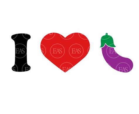 I Love Eggplant Emoji Svg Penis Svg Vector Cut File For Etsy