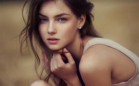 Brunette Women Face Women Outdoors Vika Levina Wallpapers HD