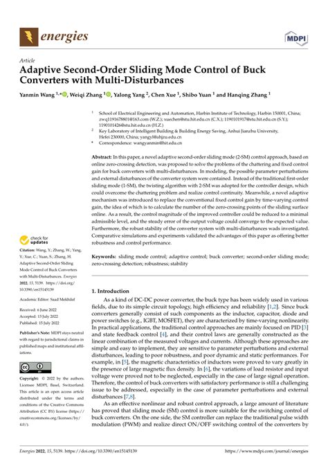 pdf adaptive second order sliding mode control of buck converters with multi disturbances