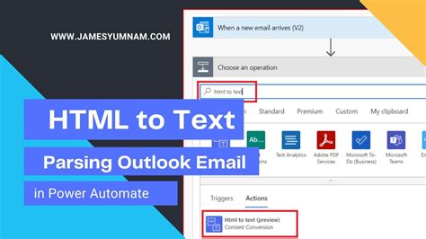 outlook connectors and parsing outlook mail text using power automate power platform tips and