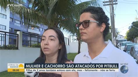 Mulher fica ferida após defender cadela atacada por pitbull em