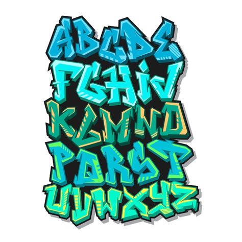 Coleção de graffiti de letras do alfabeto Vetor Premium