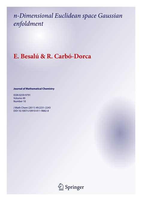 pdf n dimensional euclidean space gaussian enfoldment