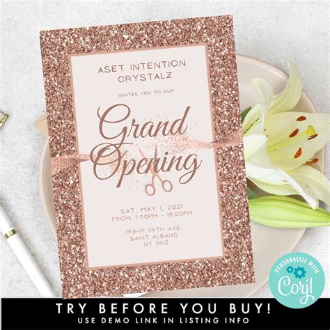Electronic Grand Opening Launch Party Invitation Template Digital E