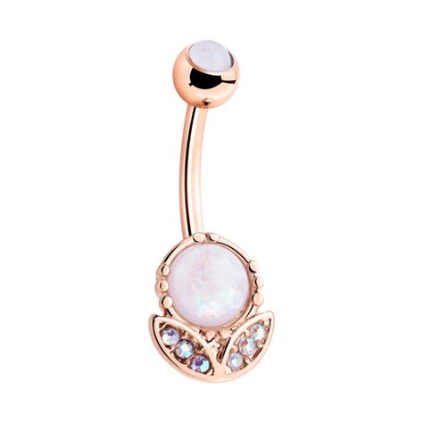 Bauchnabelpiercing Chirurgenstahl Rosegold Gl Nzend Mit