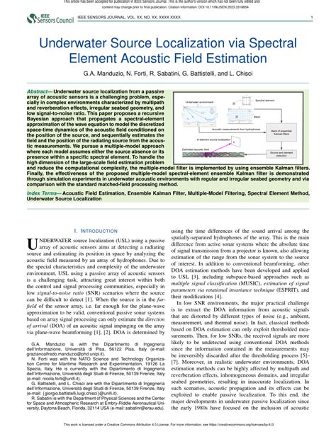 pdf underwater source localization via spectral element acoustic field estimation