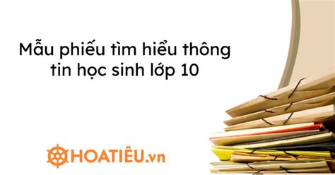 M U Phi U T M Hi U Th Ng Tin H C Sinh L P Phi U I U Tra Th Ng Tin