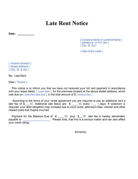 Late Payment Notice Template