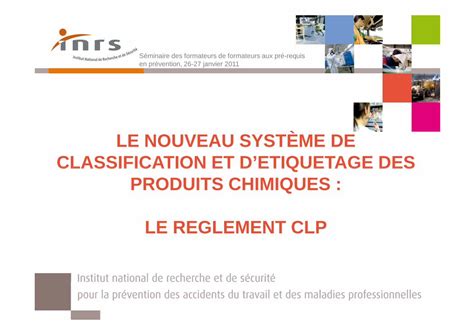 PDF LE NOUVEAU SYSTÈME DE CLASSIFICATION ET DETIQUETAGE Le