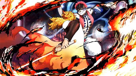 Rengoku Vs Akaza Anime Demon Slayer Fire Flames Kimetsu No Yaiba Manga